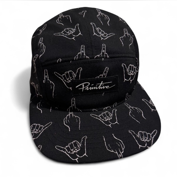 Primitive | Accessories | Primitive Black Graphic Hand Sign Cap | Poshmark